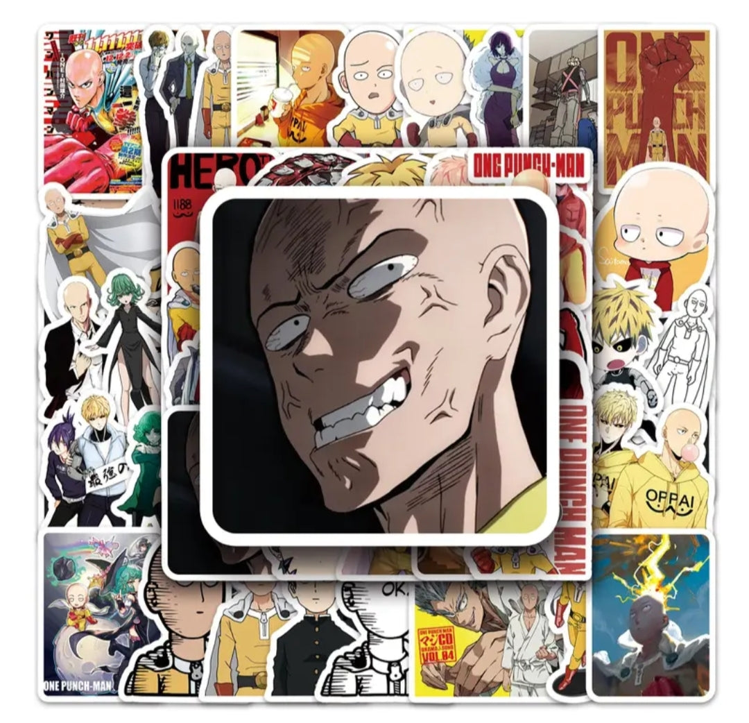 One Punch Man-Stickers 57pce – Weebforce Anime Party & Print